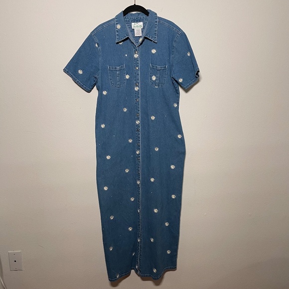 Quacker Factory | Dresses | Vintage 9s Quacker Factory Denim Jean Maxi ...